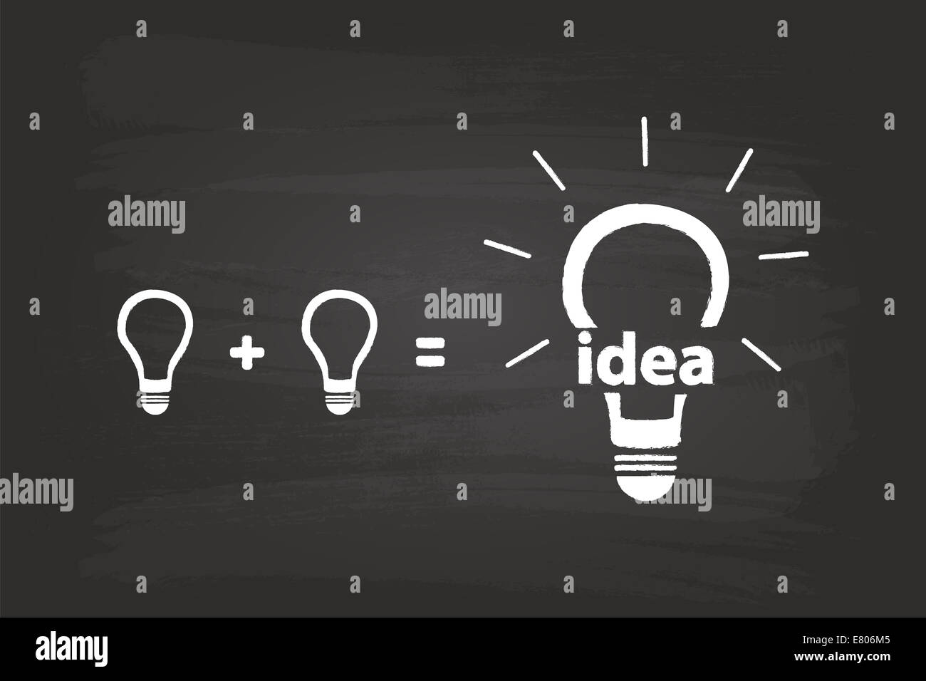 Bright Idea Comes From Teamwork Concept On Blackboard Stock Photo - Alamy