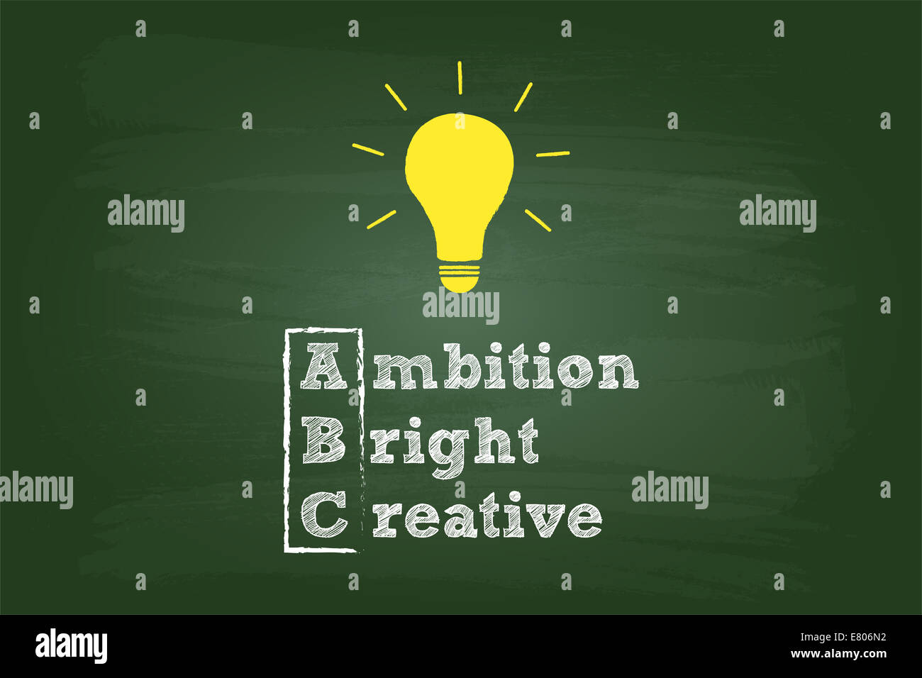 Ambition, Brightness And Creativity The ABC Of A Brilliant Idea Stock ...