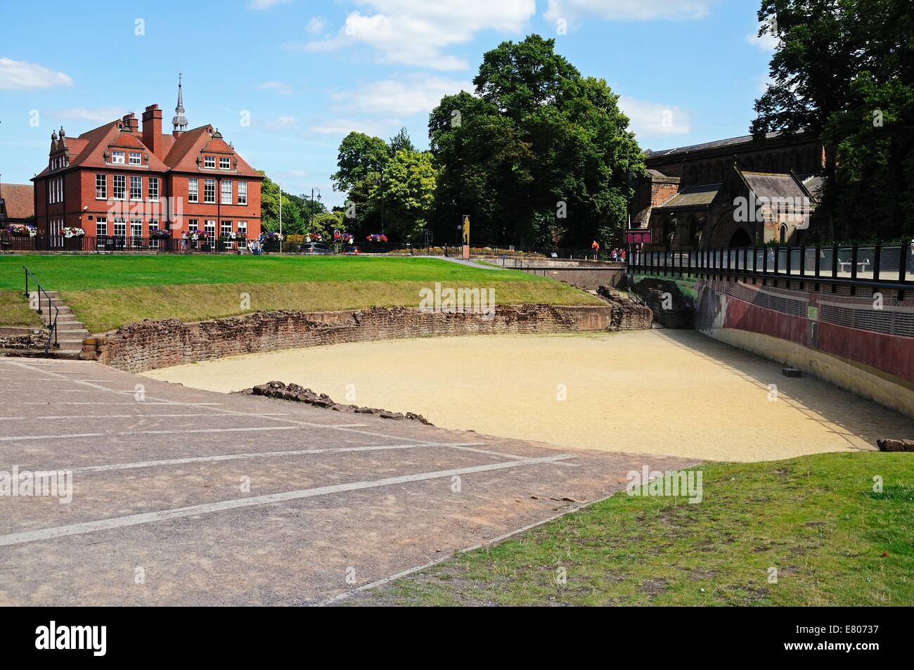 Ruins of the Roman amphitheatre, Chester, Cheshire, England, UK ...