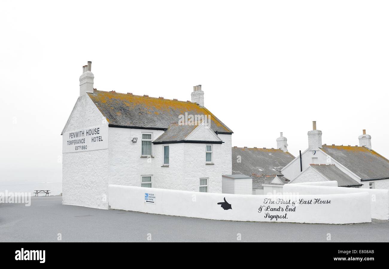 Penwith temperance Hotel The first and last house in England. at Lands ...