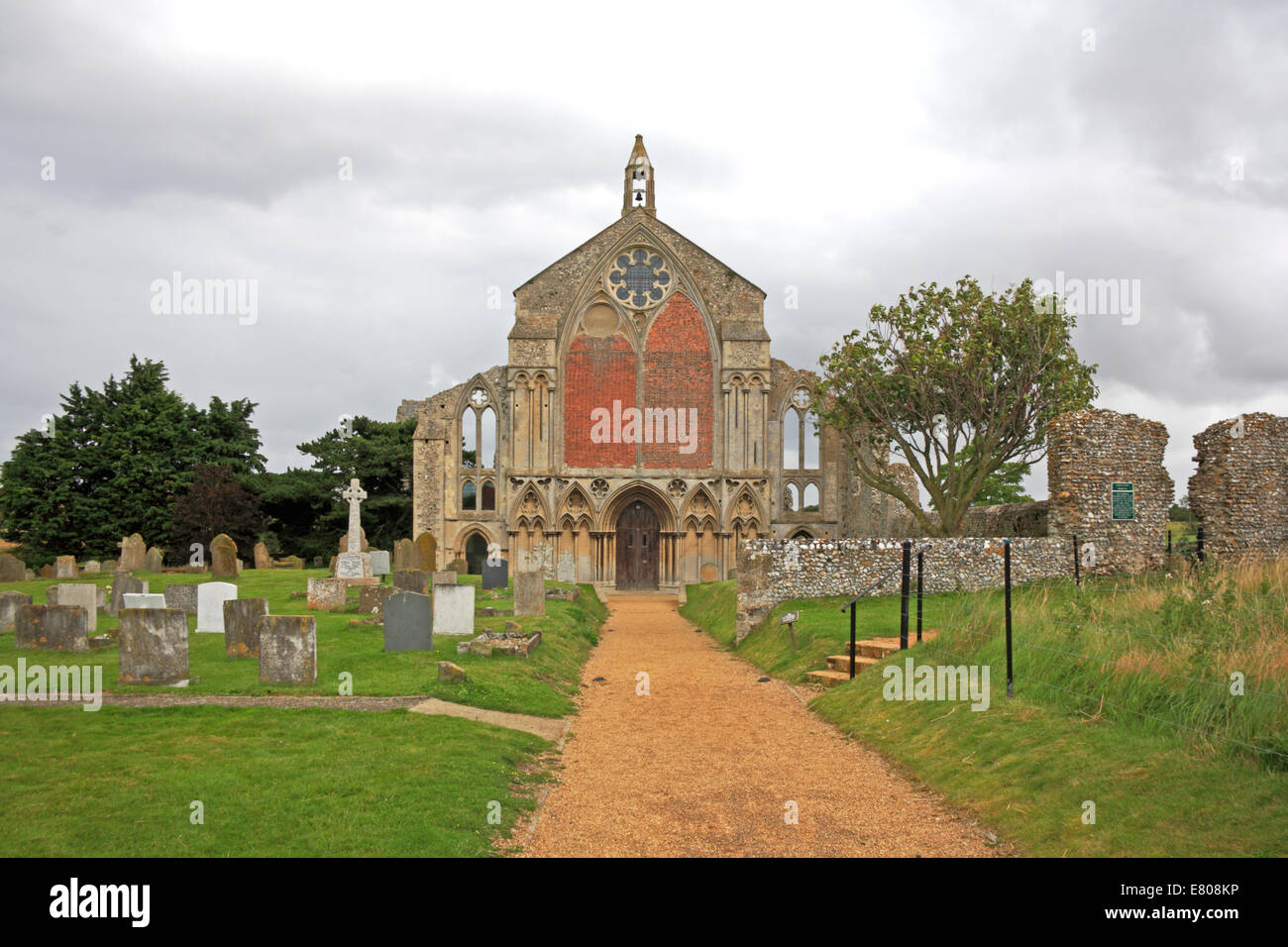 A view of the west front of the Binham Priory church of St Mary and the ...