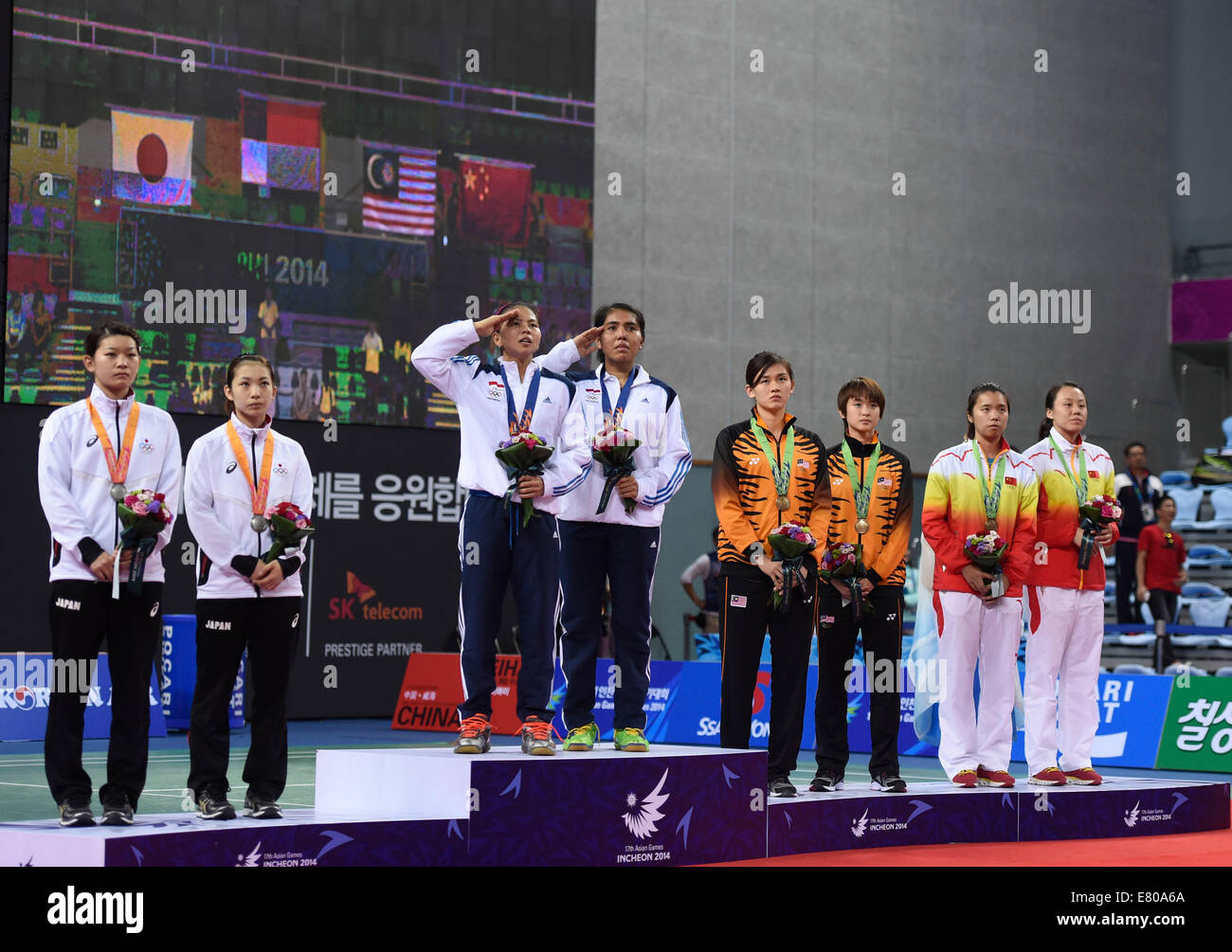 Incheon, South Korea. 27th Sep, 2014. Gold medalists athletes of ...