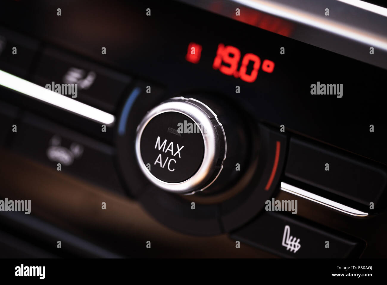 Color detail with the air conditioning button inside a car Stock Photo ...