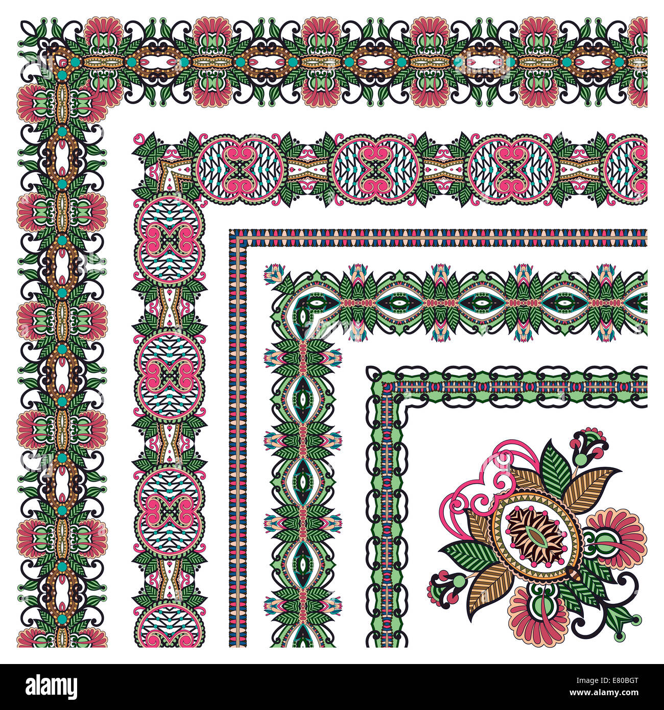 collection of floral vintage frame design Stock Photo - Alamy