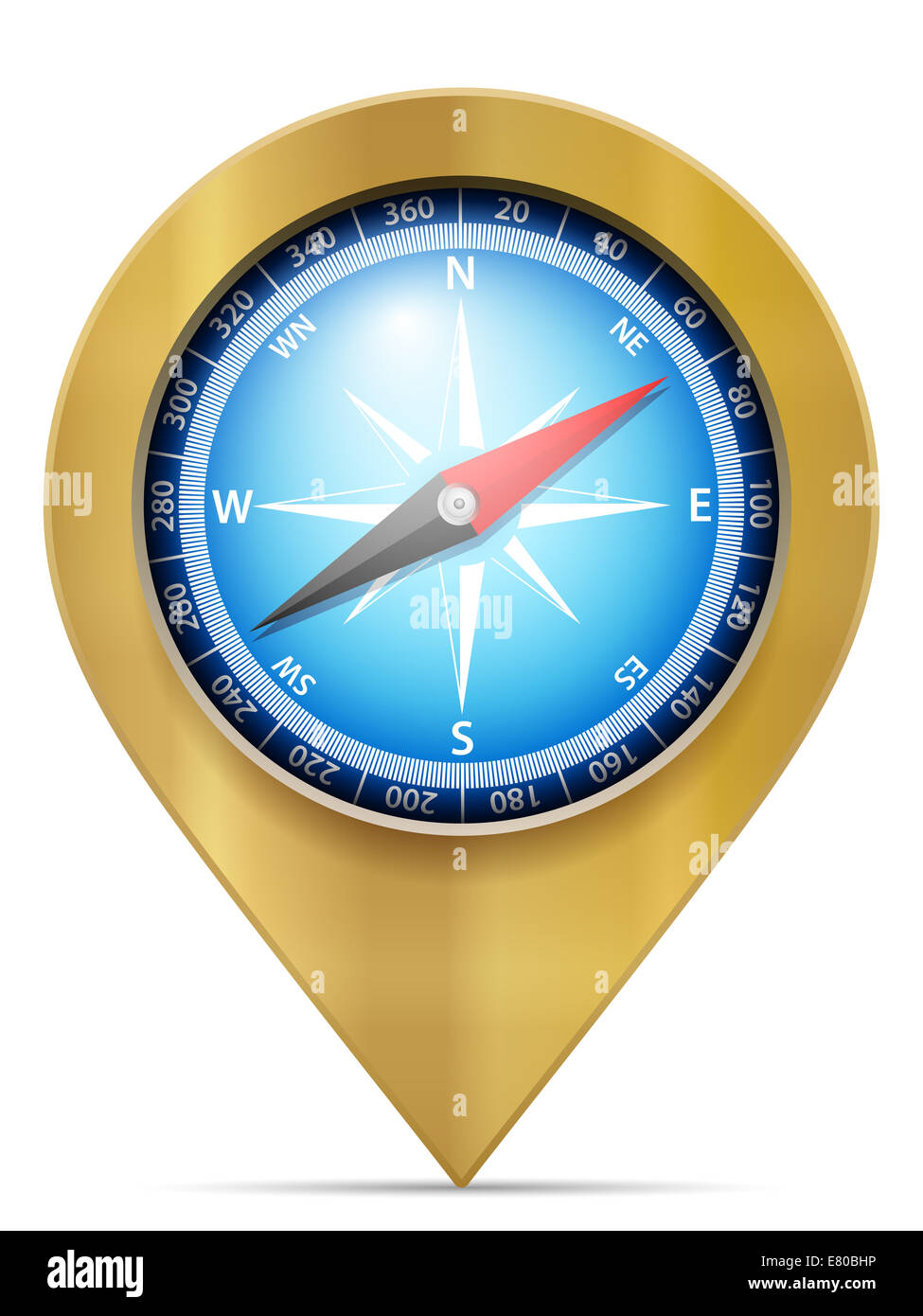 Compass on a white background Stock Photo - Alamy