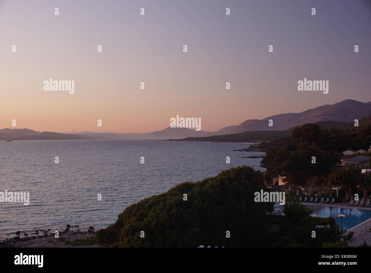 Greek landscape, sea, coastal scene, mountains Stock Photo - Alamy