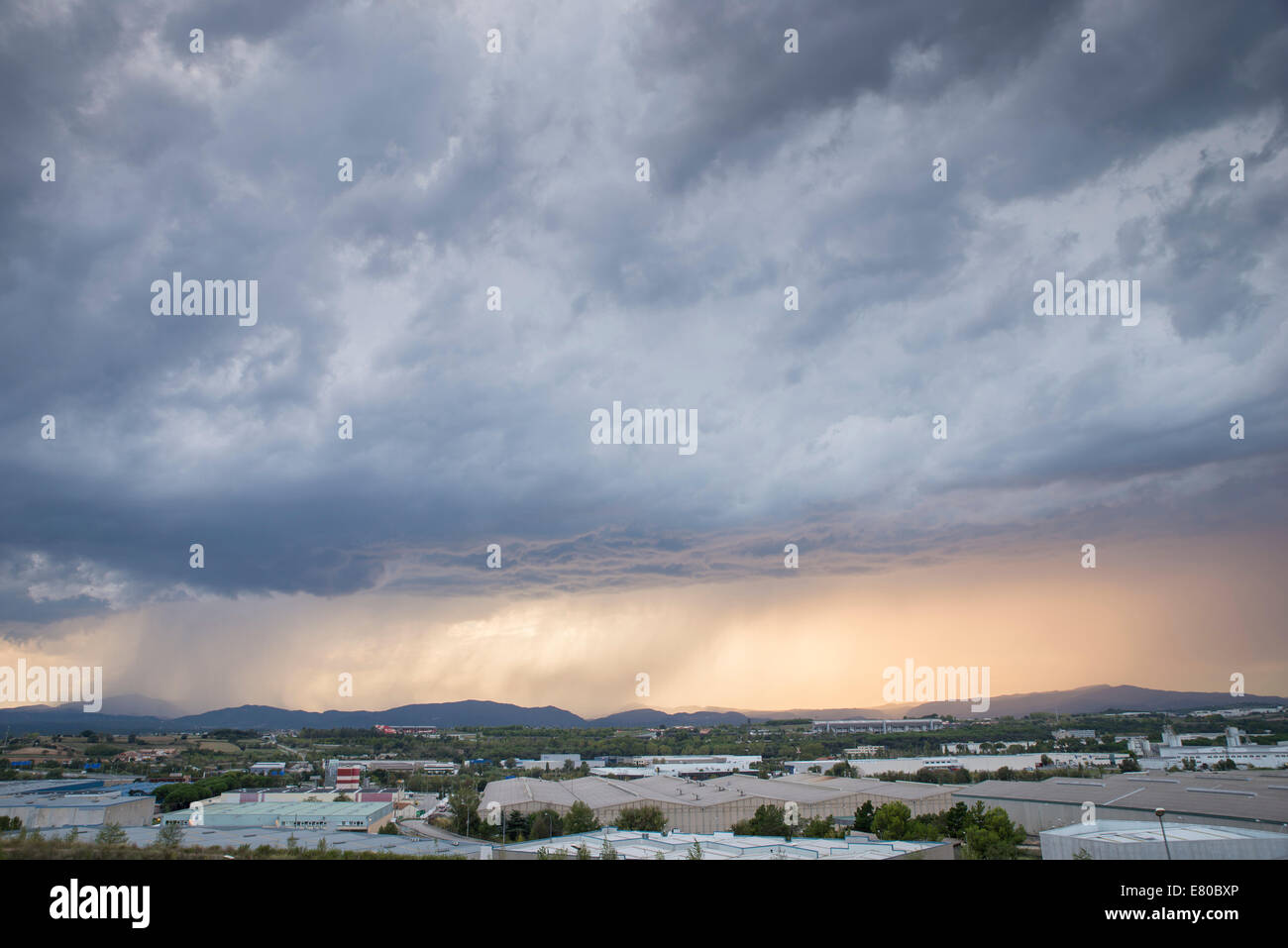 storm with heavy showers chaotic sky Stock Photo - Alamy