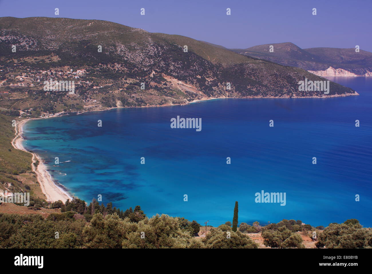 stunning beach and landscape, blue water, white sands, shot at ...