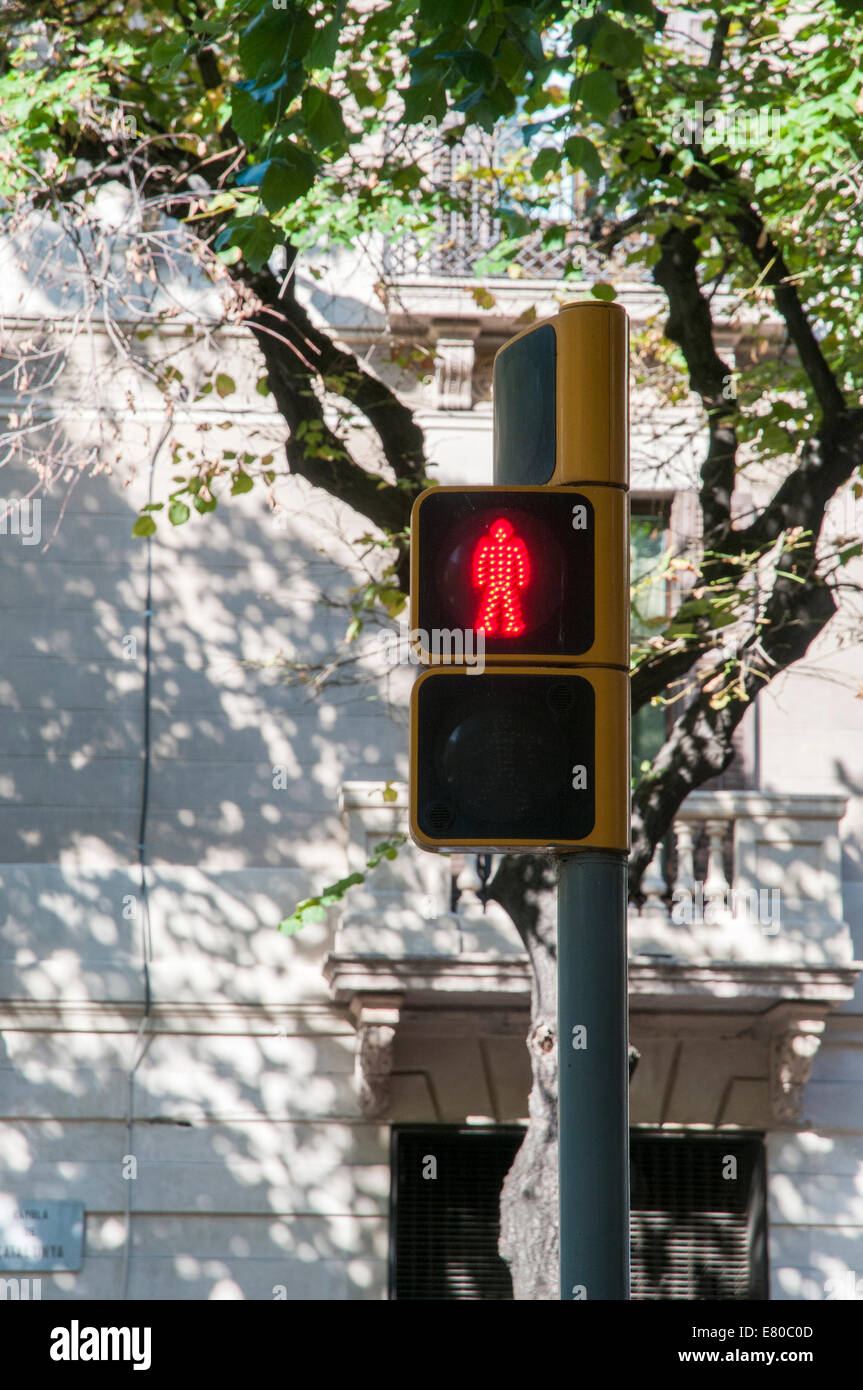 Pedestrian traffic light red post Stock Photo - Alamy