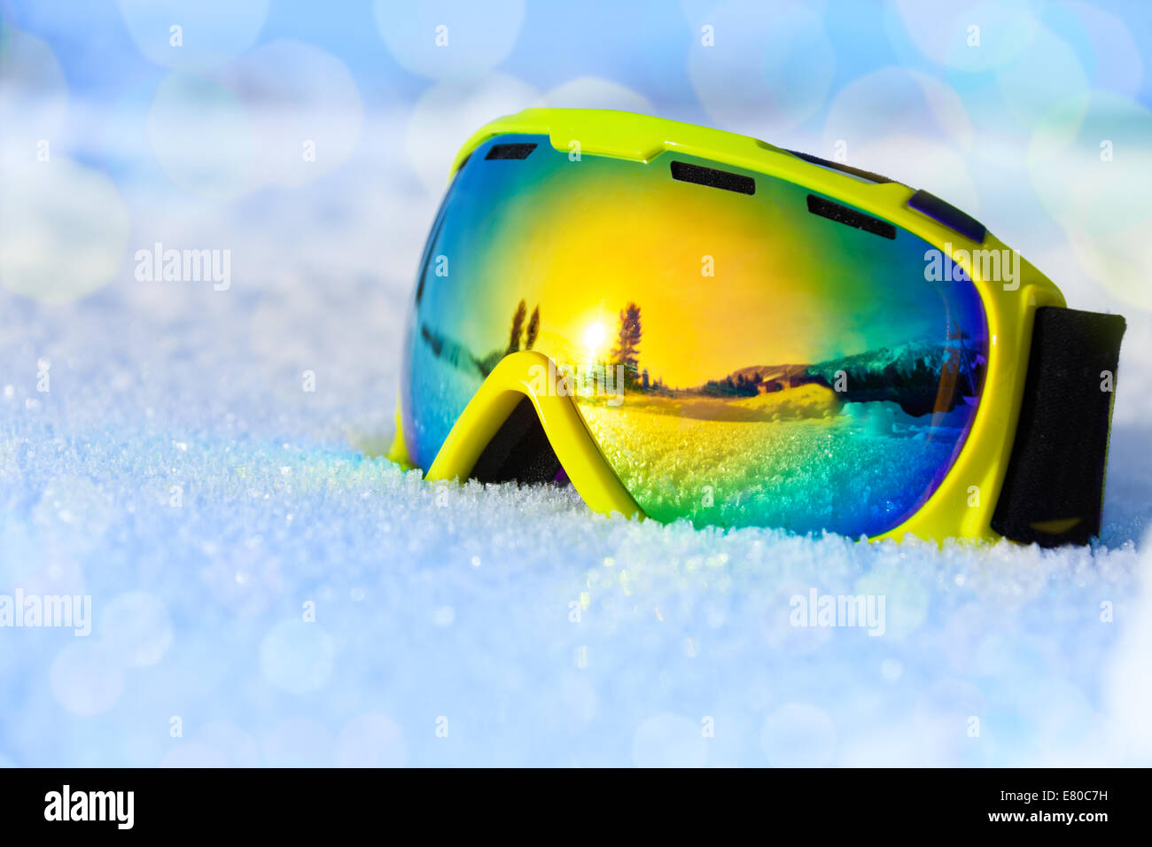 Colorful ski mask on white icy snow Stock Photo - Alamy
