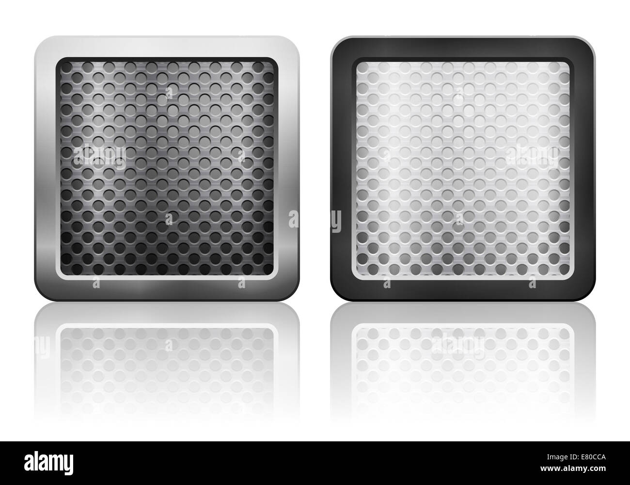 Metal grid icon set on a white background Stock Photo - Alamy