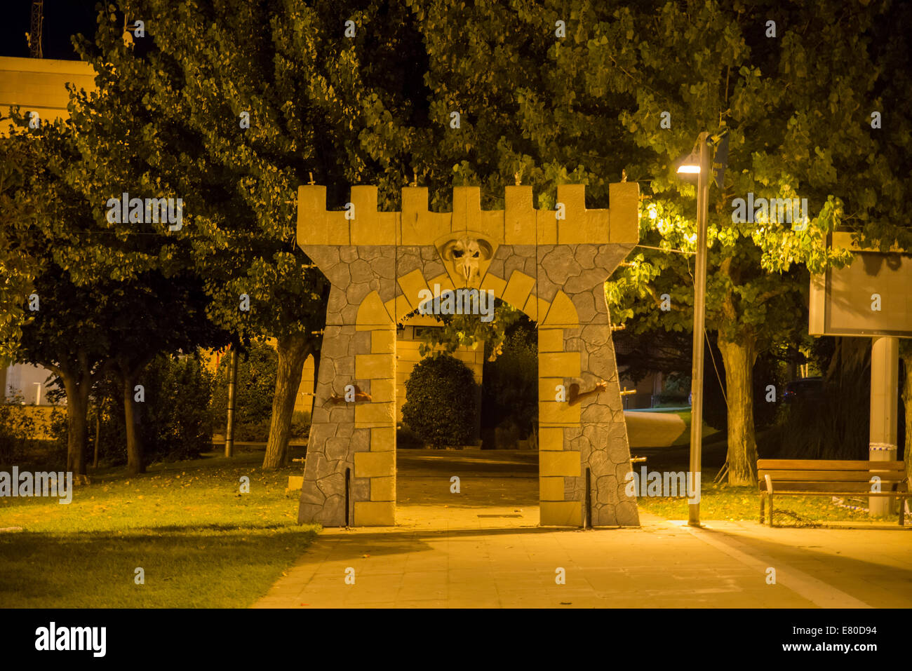 Old castle on dark night Stock Photo - Alamy