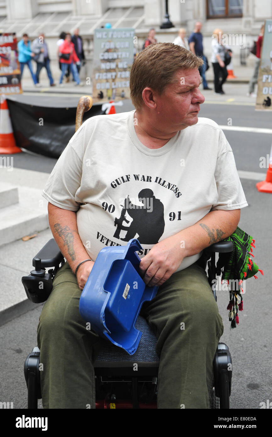 Whitehall, London, UK. 27th September 2014. A small group of people ...