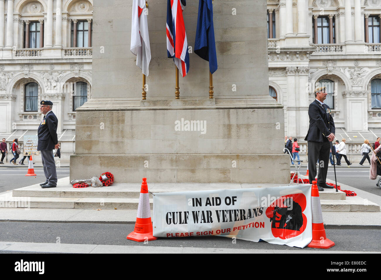 Whitehall, London, UK. 27th September 2014. A small group of people ...