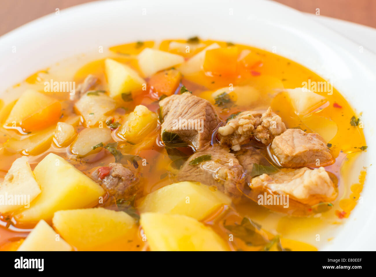 Hungarian goulash (gulyas) soup Stock Photo - Alamy