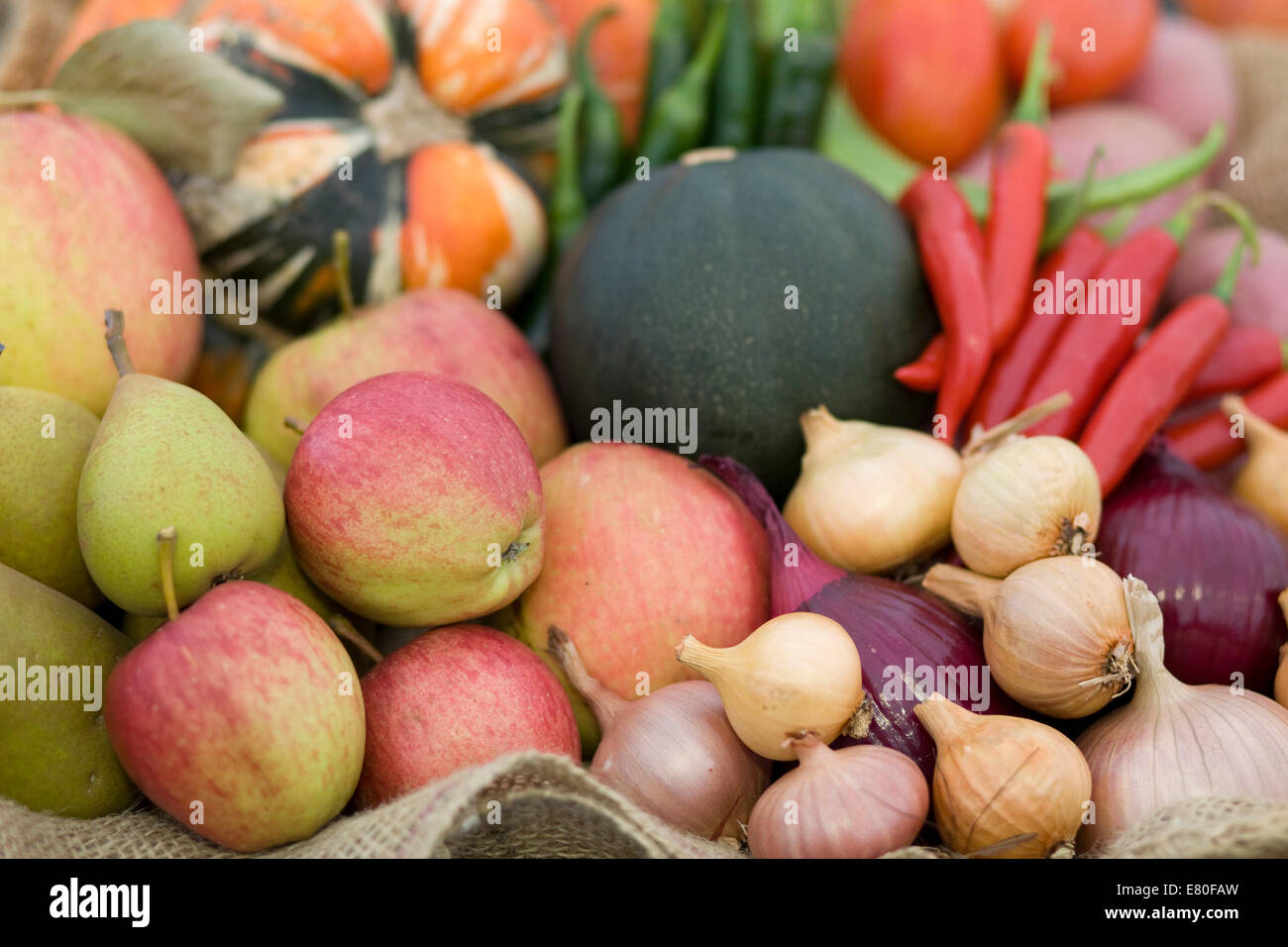 Vegetable Display for a Harvest Basket Stock Photo - Alamy