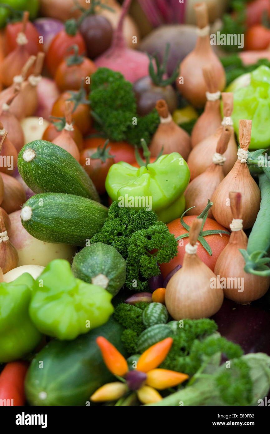 Vegetable Display for a Harvest Basket Stock Photo - Alamy