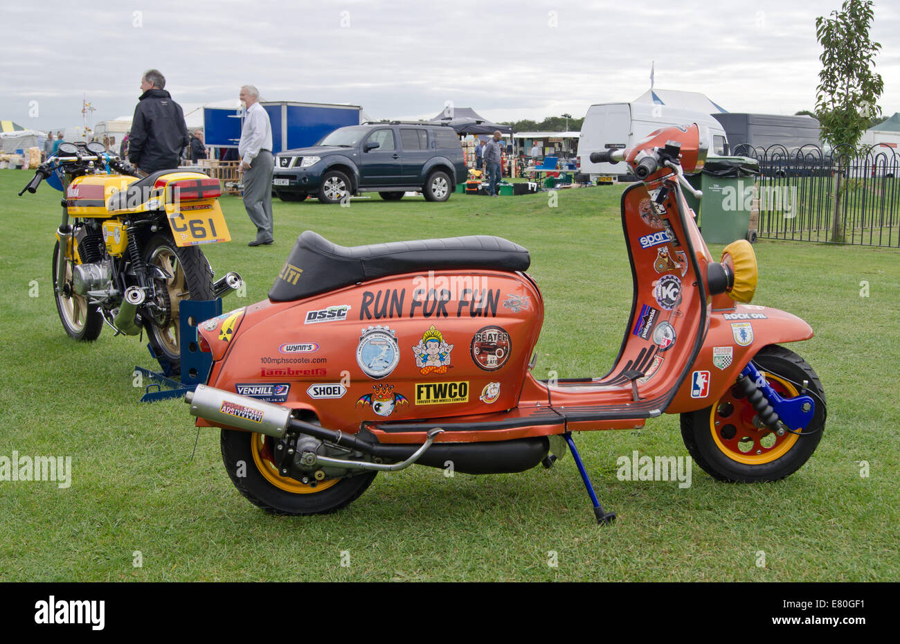 The Footman James Classic 'Piston & Props'.A lambretta on show. Credit ...