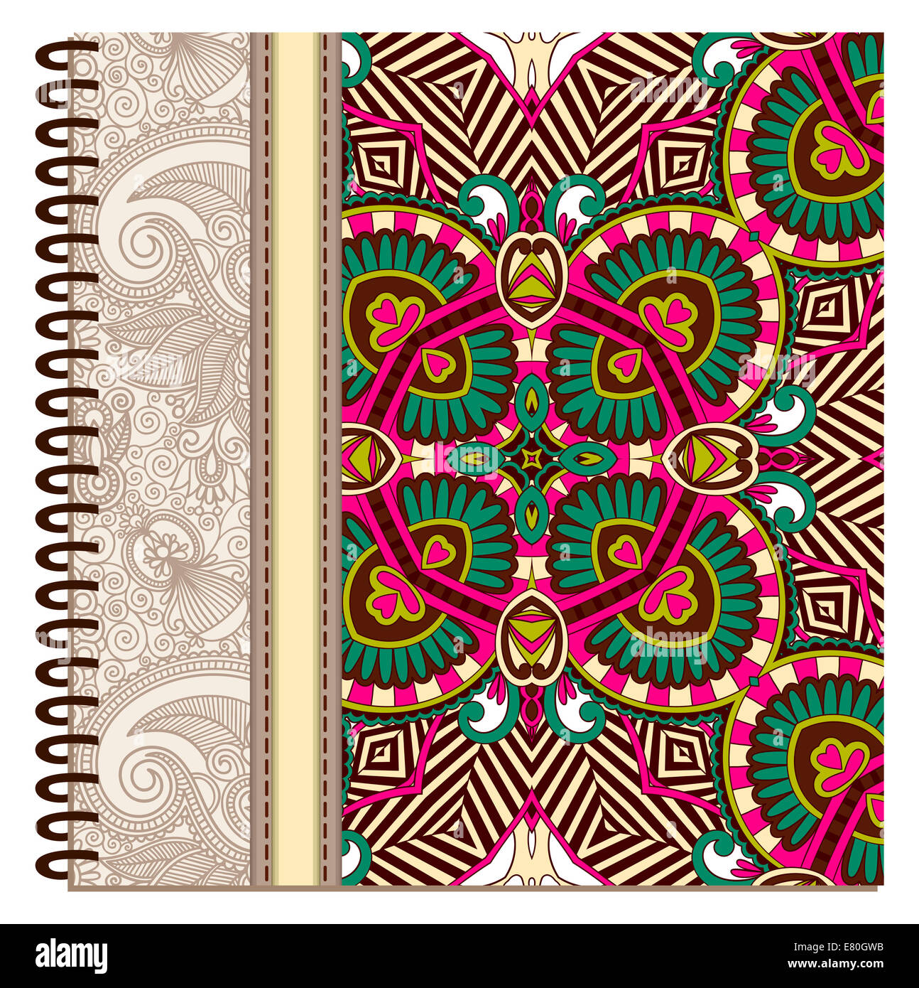 design of spiral ornamental notebook cover Stock Photo - Alamy
