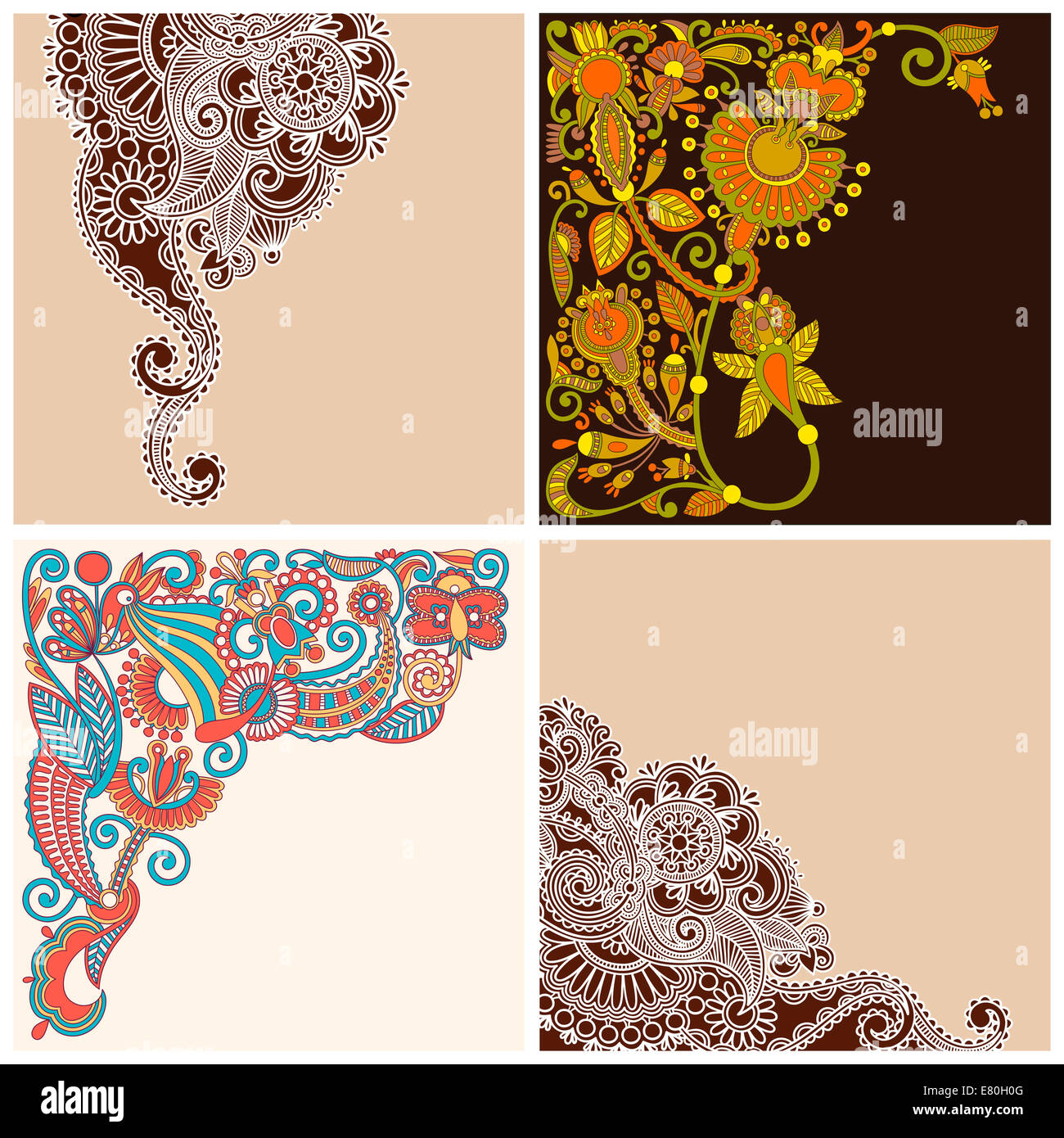 collection of ornate card announcement Stock Photo - Alamy