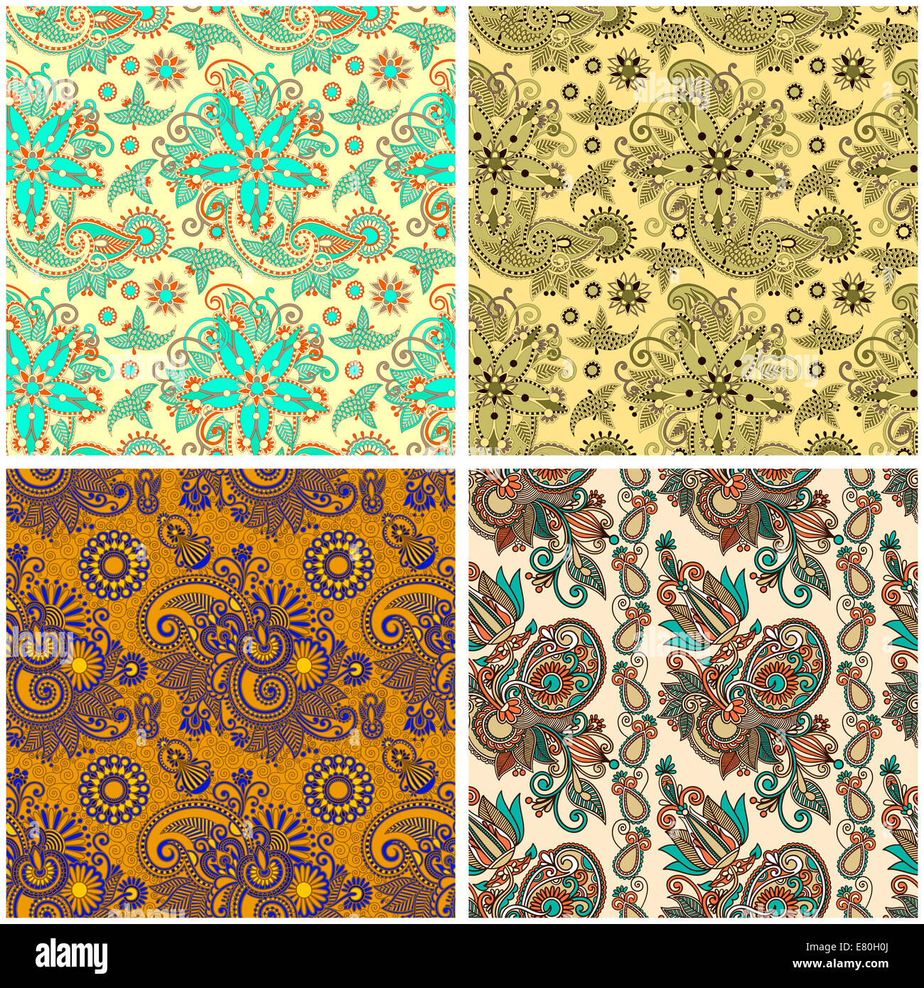 collection of seamless wallpaper, vector background Stock Photo - Alamy