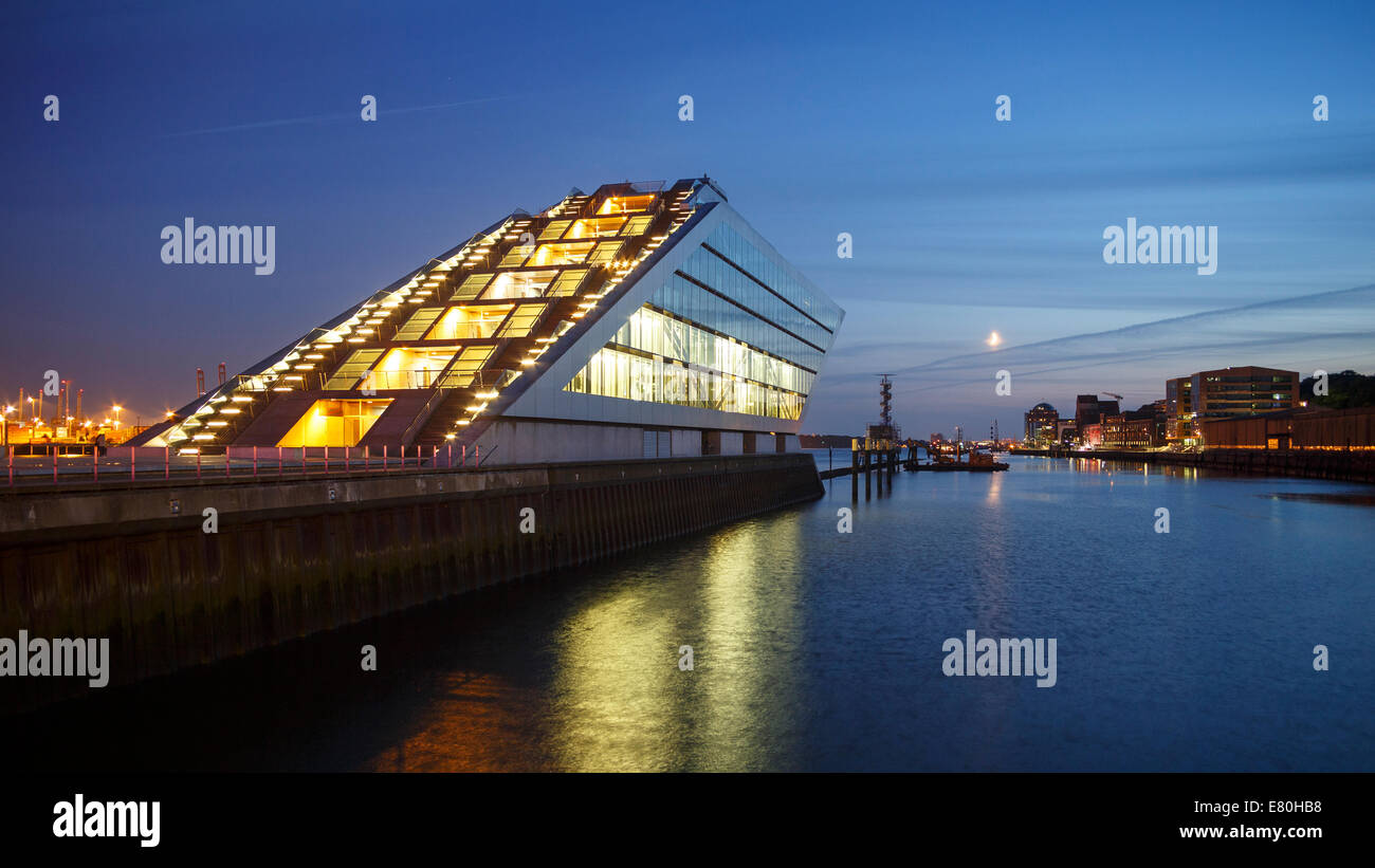 Landmark office building Dockland in the harbor of Hamburg, Germany at ...
