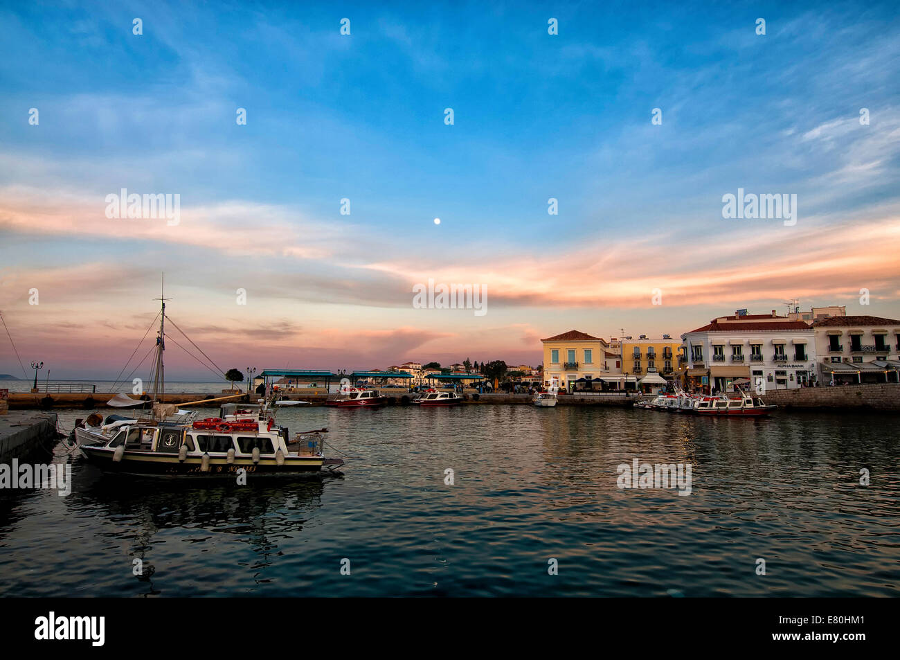 Spetses Dapia Port Stock Photo - Alamy