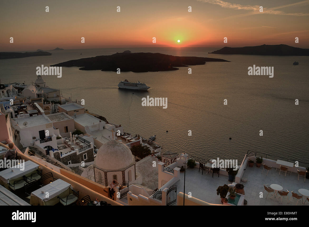 Fira Sunset , Santorini Stock Photo - Alamy