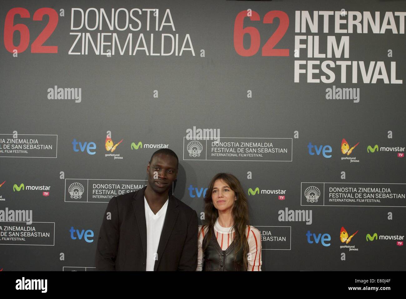 San Sebastian, Euskadi, Spain. 27th Sep, 2014. Omar Sy and Charlotte ...