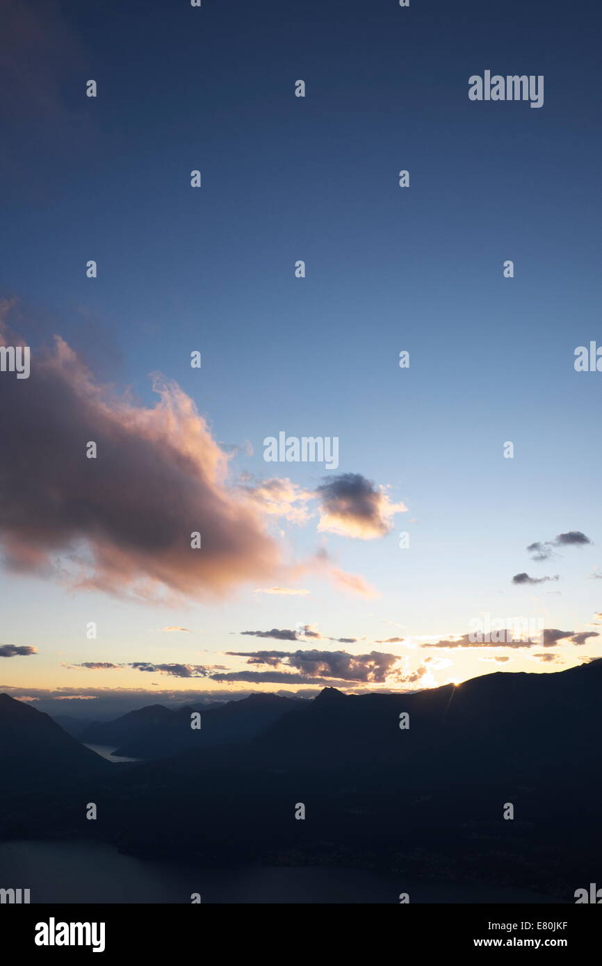 Sunset over the alps, Italy Stock Photo - Alamy