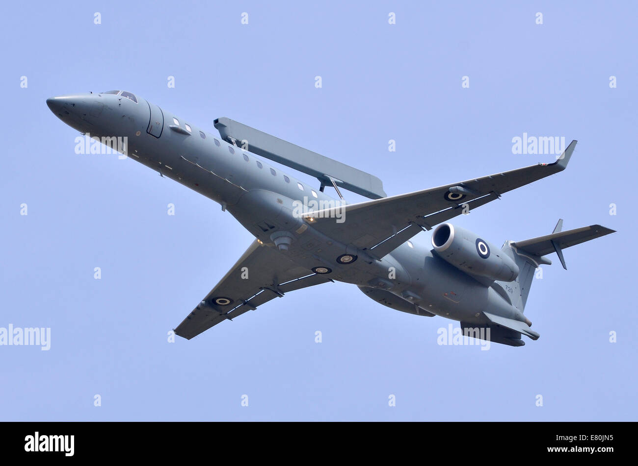 Embraer EMB-145H AEW aircraft operated by Hellenic Air Force climbing ...