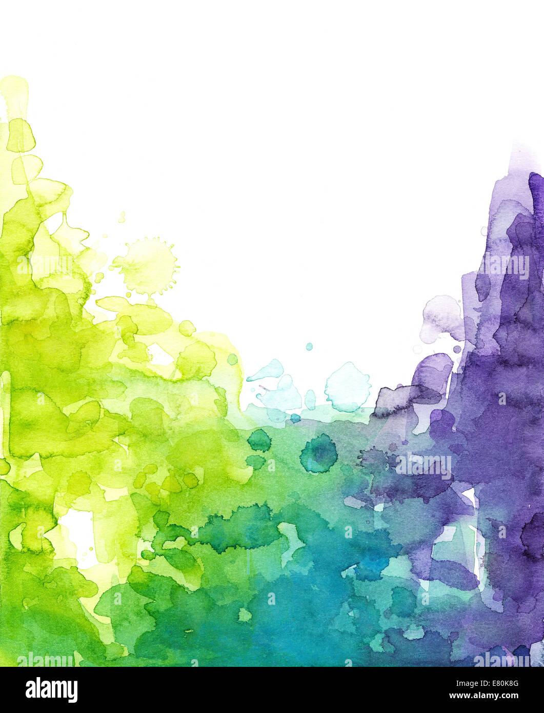 Cold watercolor colors Stock Photo - Alamy