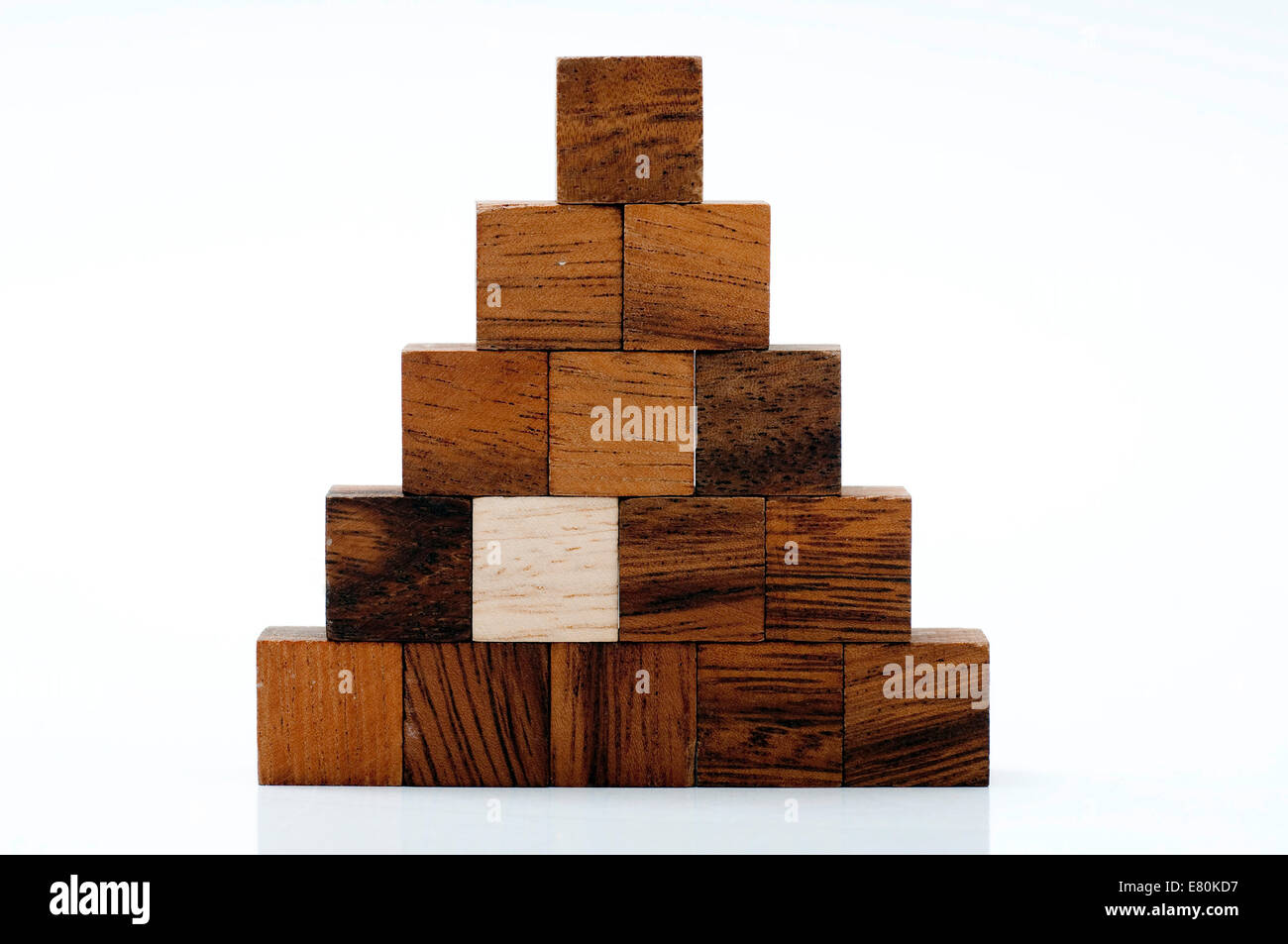Wooden cubes pyramid Stock Photo - Alamy
