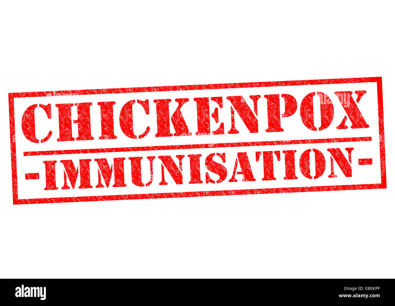 CHICKENPOX IMMUNISATION red Rubber Stamp over a white background Stock ...