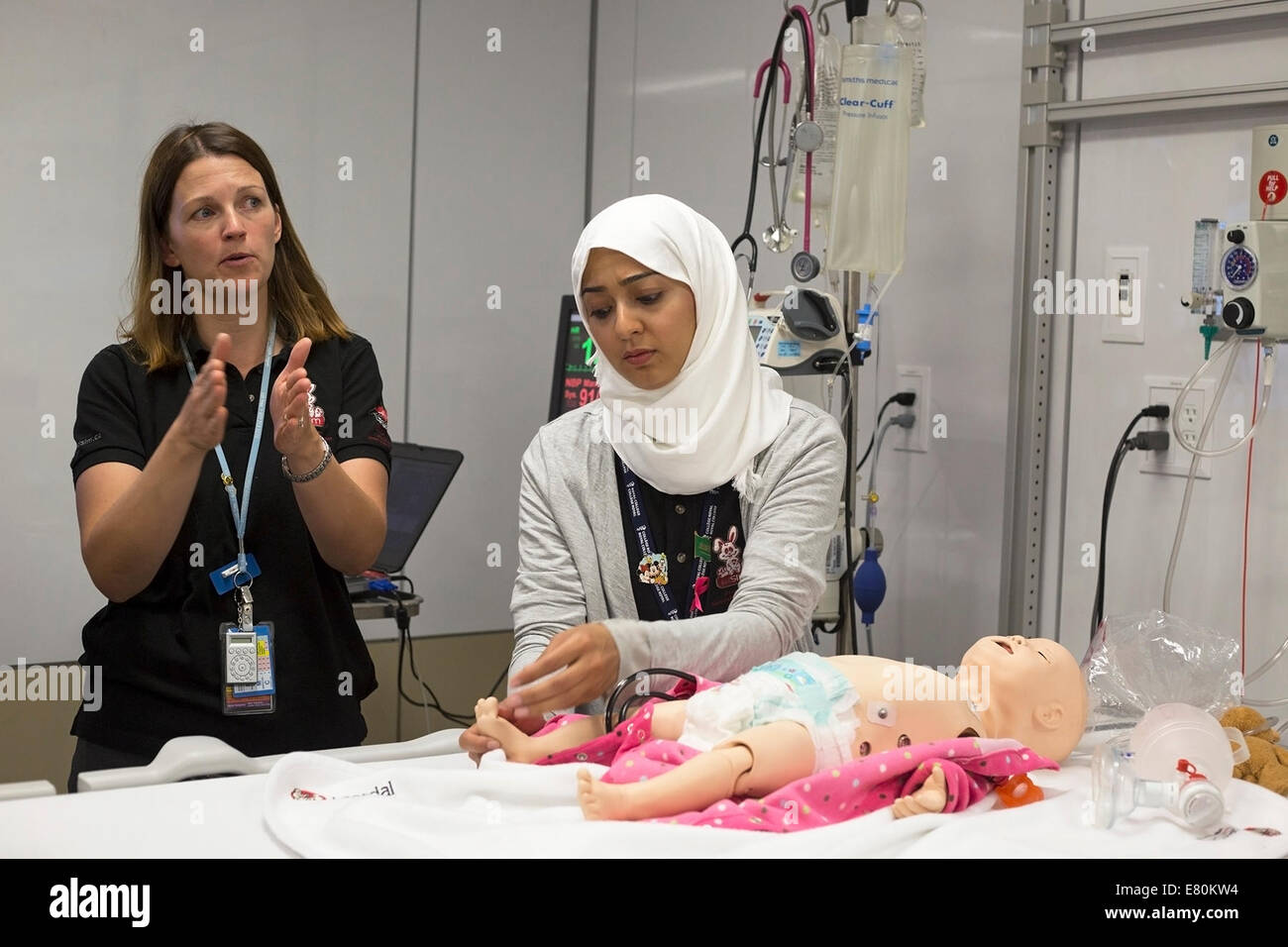 Calgary, Alberta, Canada, 27 Sep, 2014. Pediatric intensive care nurse ...