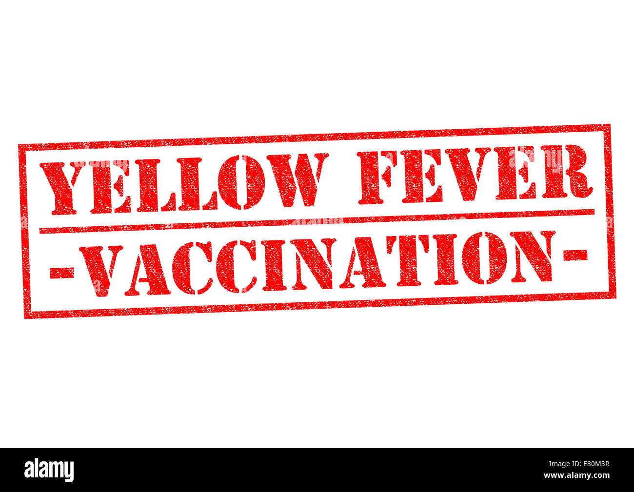 YELLOW FEVER VACCINATION red Rubber Stamp over a white background Stock ...