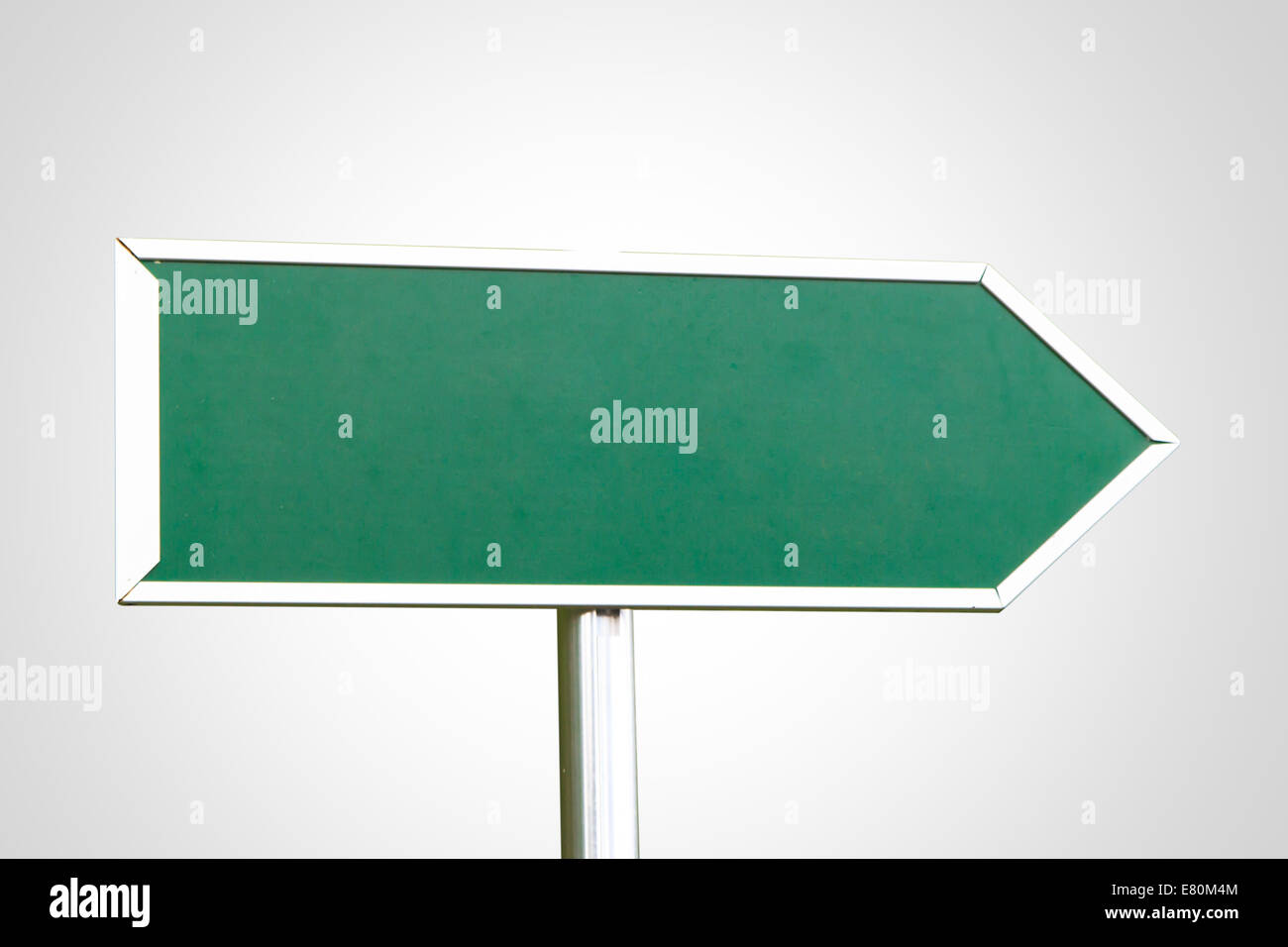 Green, blank, empty sign board with right arrow direction, isolated on ...