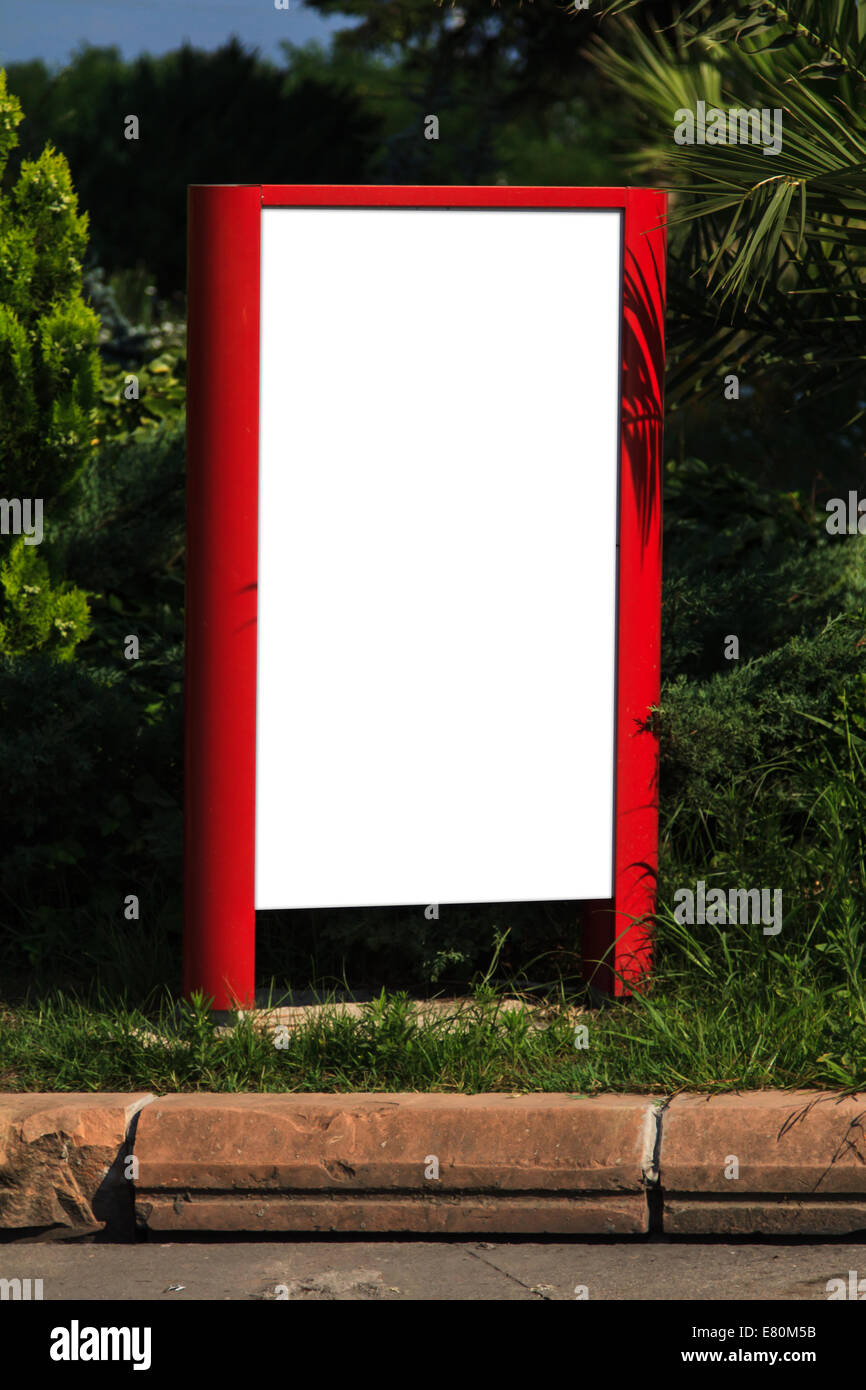 Blank, white, large, vertical advertising billboard sign, for your ...