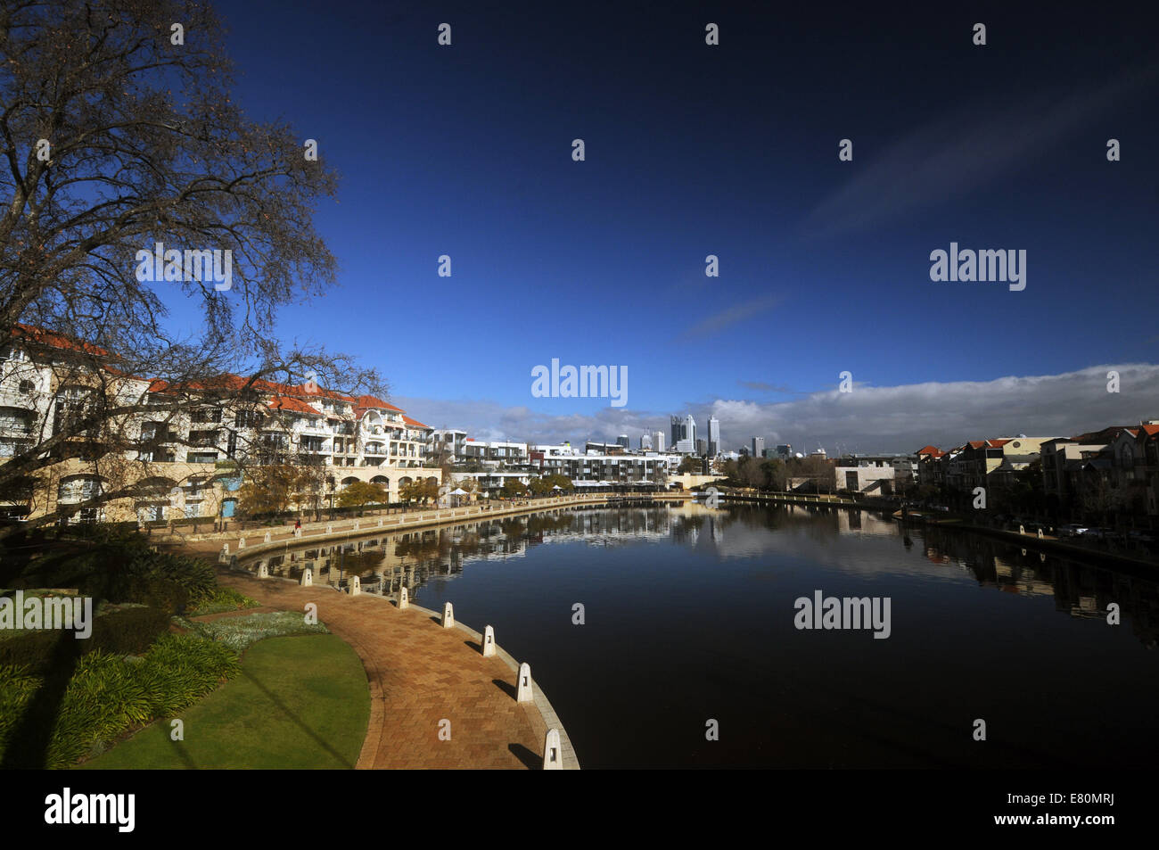 East Perth, with city skyline in background, Perth, Western Australia ...