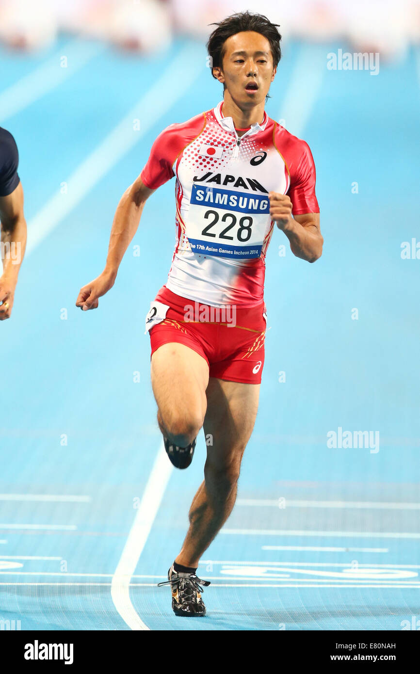 Incheon, South Korea. 27th Sep, 2014. Kei Takase (JPN) Athletics : Men's 100m Round 1 at Incheon ...