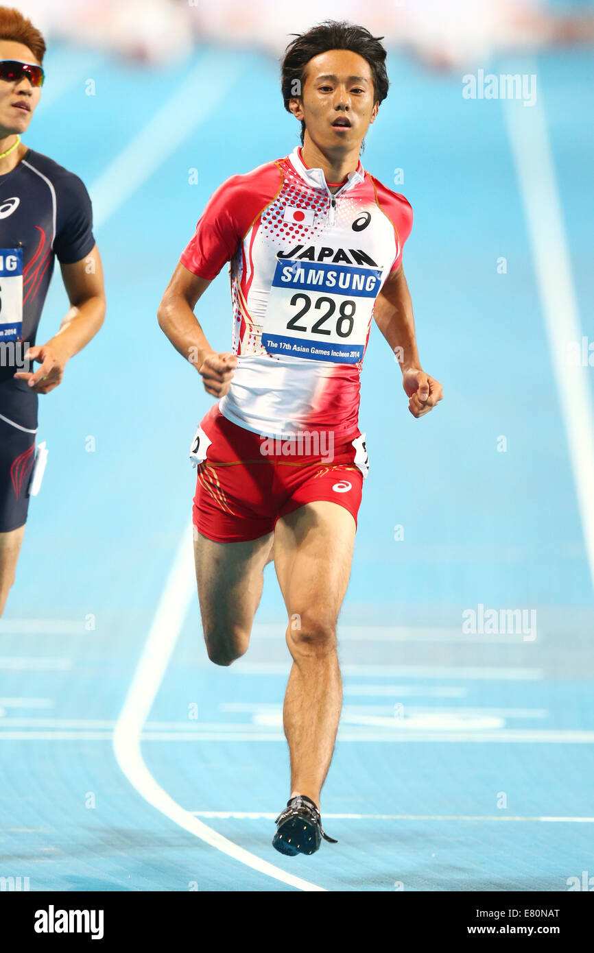 Incheon, South Korea. 27th Sep, 2014. Kei Takase (JPN) Athletics : Men's 100m Round 1 at Incheon ...