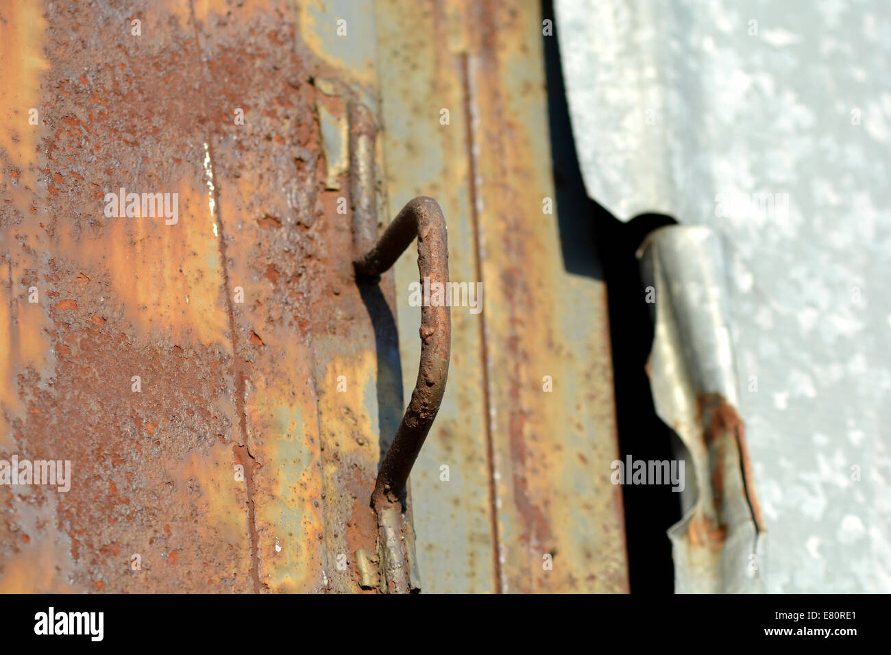 Metal plate texture with metallic detail on it Stock Photo - Alamy