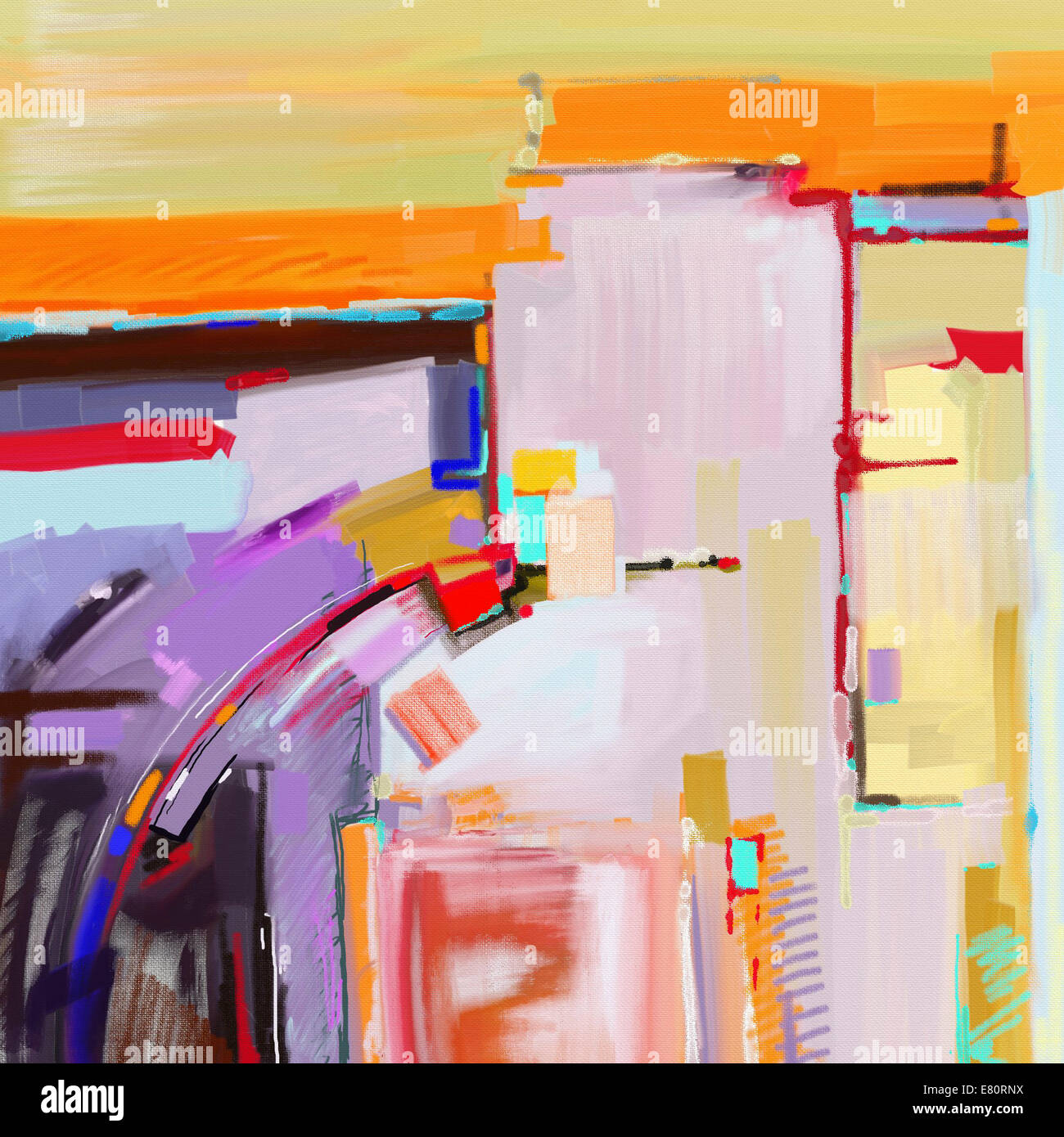 Original contemporary digital abstract painting hi-res stock ...