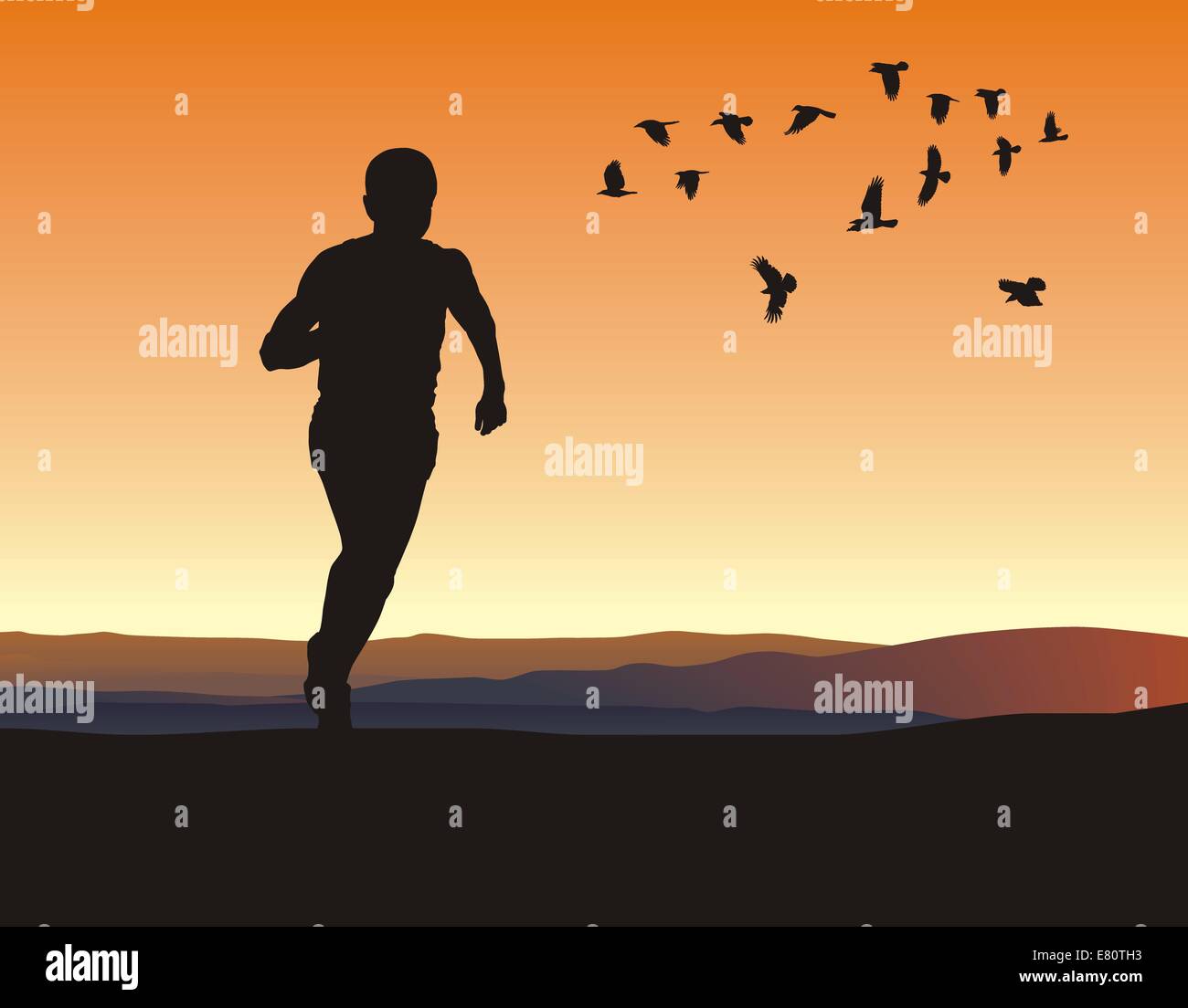 Lone runner on trail hi-res stock photography and images - Alamy