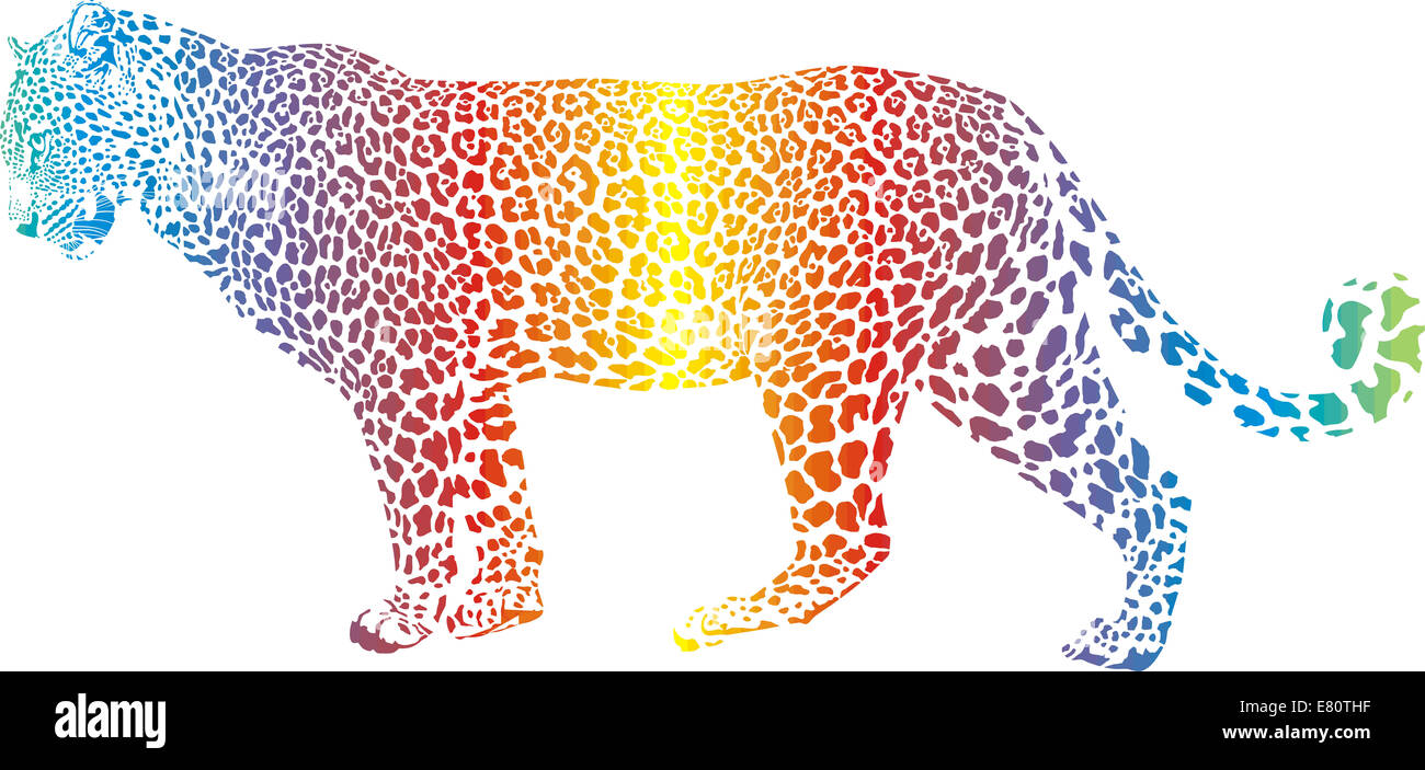 Abstract rainbow leopard Stock Photo - Alamy