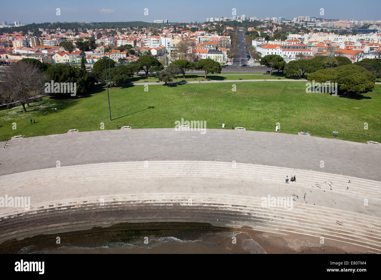City of Lisbon in Portugal, view over Belem district from the top of ...