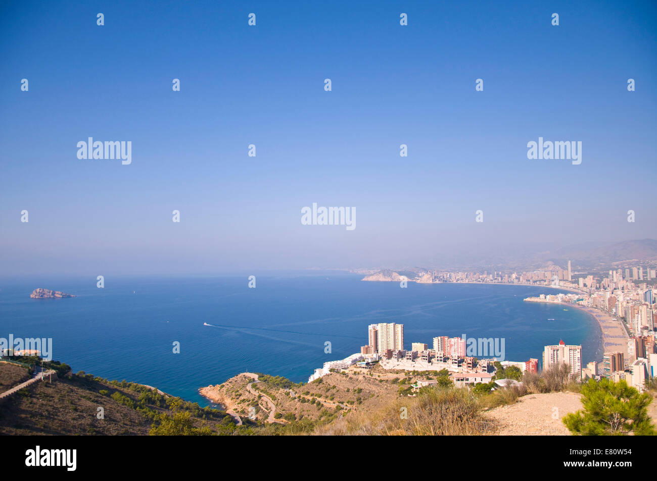 Aerial view of the bay of Benidorm Stock Photo - Alamy
