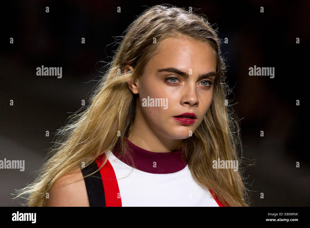 UK, London : Model Cara Delevingne at London Fashion week 2014 Stock ...