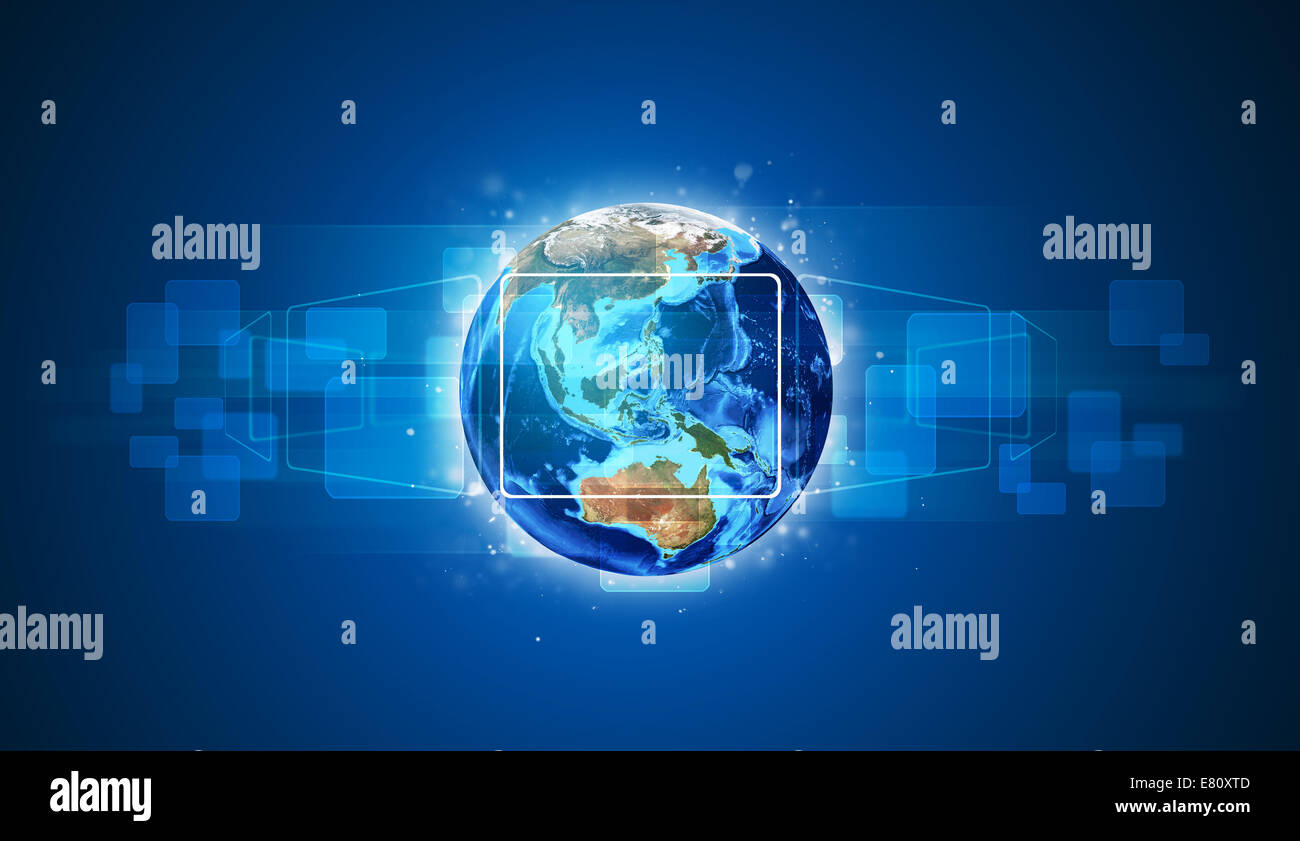Earth with transparent rectangles Stock Photo - Alamy