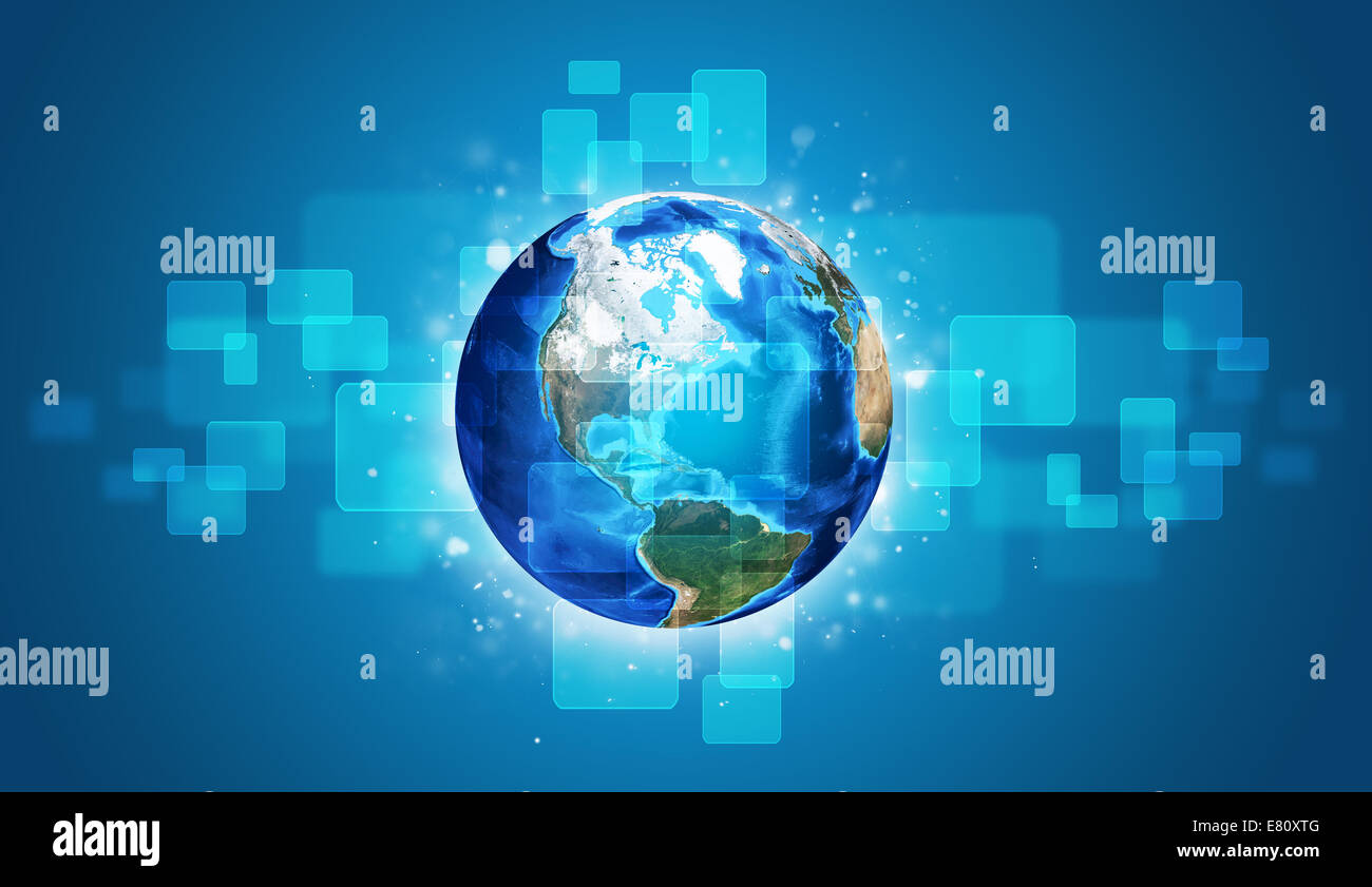 Earth with transparent rectangles Stock Photo - Alamy